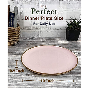 Mora Ceramic Dinner Plates, Salad Plates, Cereal Bowls Bundle. Microwave, Oven and Dishwasher Safe, Scratch Resistant, Modern Dinnerware - Assorted Colors