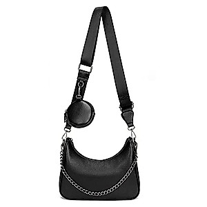 Small Crossbody Hobo Handbags for Women, Multipurpose Soft Shoulder Bag Lightweight Retro Tote Bag with Coin Purse 2pcs/set