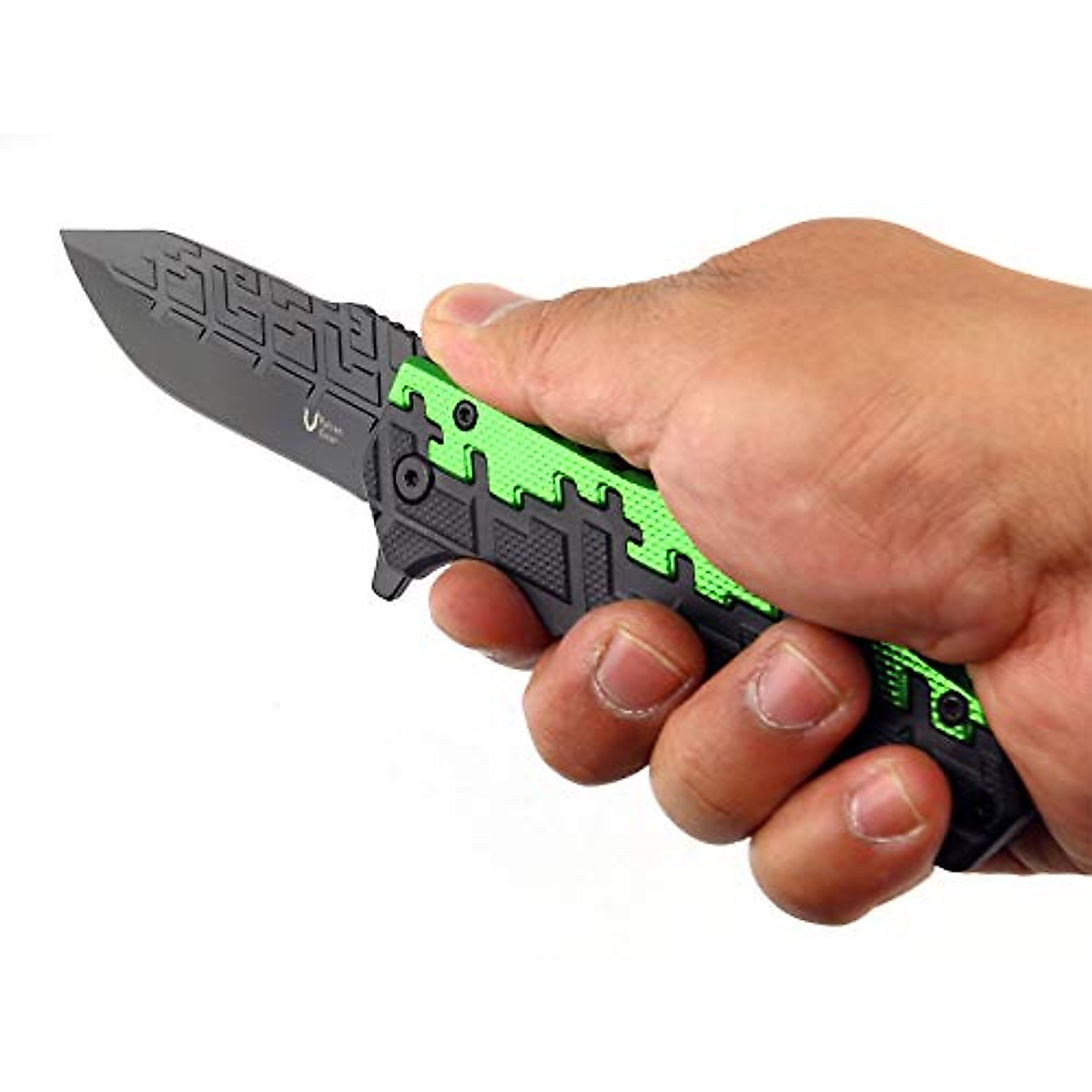 Vulcan Gear Digital Camo Assisted Open Metal Folding Knife (Green)