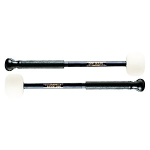 ProMark Bass Drum Mallets - Large Felt - Traditional Style Marching Mallet - Black Satin Aluminum Shafts - Non Slip Grip - Length: 14-1/8 inch - Head Size: 2-1/2 inch felt - 1 Pair
