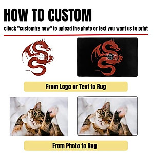 Custom Rug Personalized Add Your Own Logo Image Carpet Upgrade Ultra Soft Anti-Skid Area Rugs for Living Room Bedroom Kids Room Home Decor 36 x 24 Inch