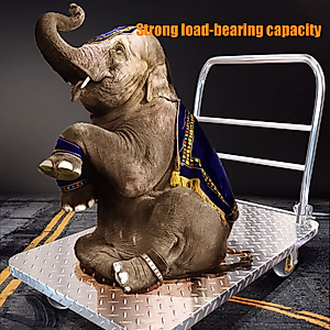 Platform Trucks Hand Push Platform Truck with Mute Wheels, Folding Platform Trolley, for Loading and Storage, 350-500kg Weight Load (Size : 87x58x90cm)