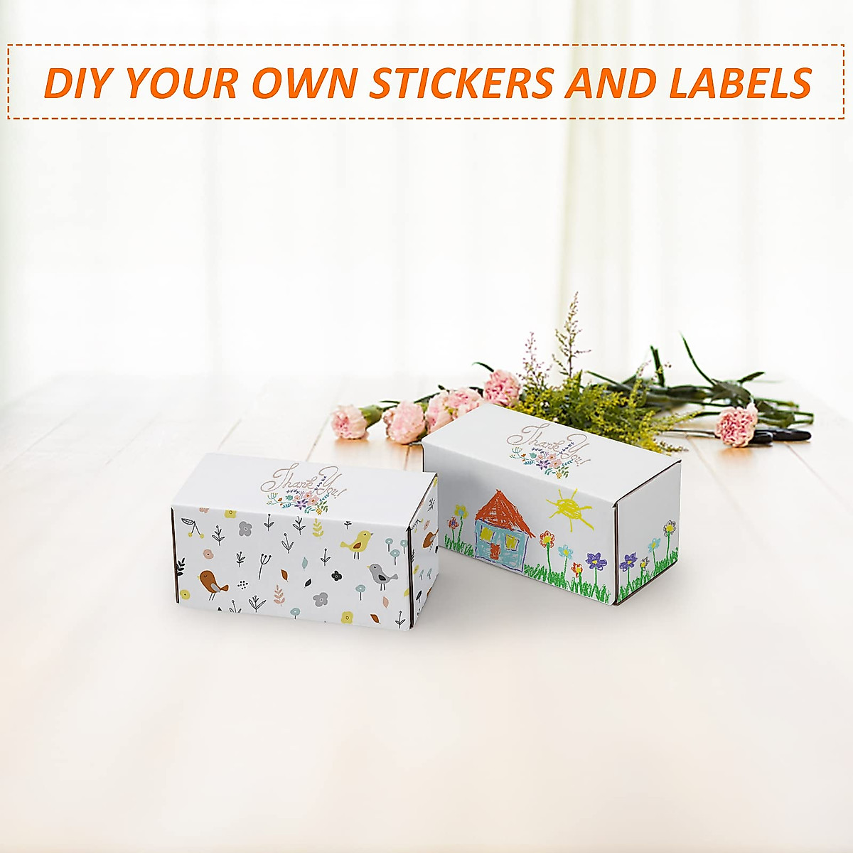 HORLIMER Shipping Boxes Set of 50, Small Corrugated Cardboard Box Literature Mailer, (White, 4.6" x 2.2" x 2.2")