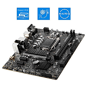 MSI B560M PRO WiFi ProSeries Motherboard (Micro-ATX, 11th/10th Gen Intel Core, LGA 1200 Socket, DDR4, PCIe 4, CFX, M.2 Slot, USB 3.2, 2.5G LAN, DP/HDMI)