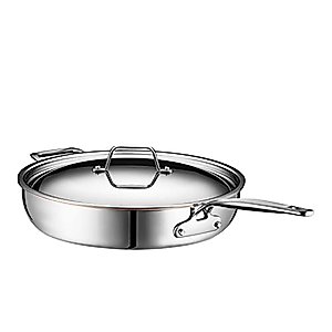 Legend 12" 5 Ply Copper Core Frying Pan w/Lid | Professional Home Chef Grade Stainless Steel Clad Skillet | Saute Sear Fry Healthy Cooking | All Surface Induction Oven Safe Non Toxic Durable Cookware