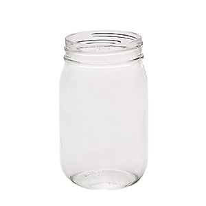 North Mountain Supply 16 Ounce Glass Regular Mouth Mason Canning Jars - No Lids - Case of 12, RM-16OZ