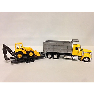 New Ray International Lonestar, Dump Truck w/Wheel Loader 1:43 Scale 18" DIECAST Toy #16633 Yellow