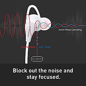 Phiaton BT 120 NC Qualcomm Bluetooth Wireless Active Noise Cancelling Earbuds – Neckband Headphones with Inline Control and Microphones, BT Earphones with Noise Cancellation and IPX4 Water Resistant