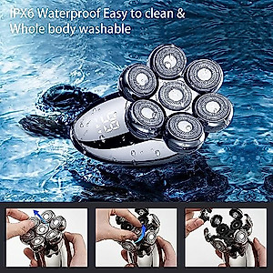 Head Shavers for Bald Men,Upgrade 5 in 1 Electric Razor Head Shaver,7D Blad Head Shaver with Nose Hair Trimmer,Hair Clippers,IPX6 Waterproof,Anti-Pinch,USB Rechargeable