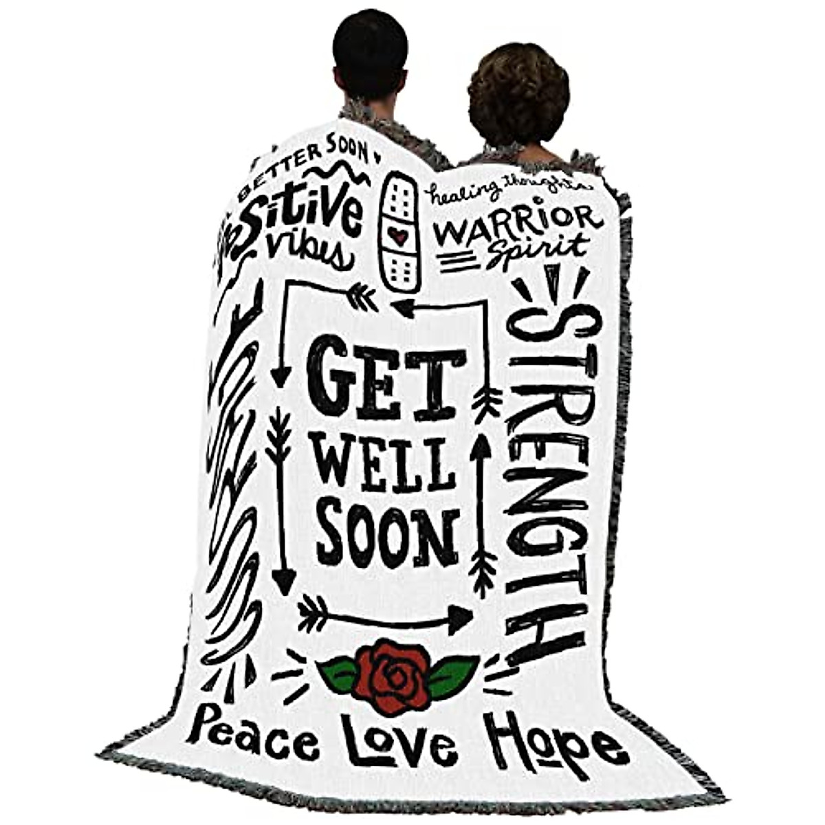 Pure Country Weavers Get Well Soon 1 Blanket - Gift Tapestry Throw Woven from Cotton - Made in The USA (72x54)