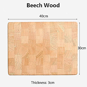 GULRUH Wood Cutting Boards for Kitchen, Beech Wood Board Cutting Board Chopping Block Serving Plate Kitchen Accessory Cake Pizza Tool