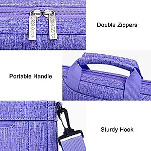 MOSISO Laptop Shoulder Messenger Bag Compatible with MacBook Air 15 inch M2 A2941/Pro 16 inch M3 A2991 M2 A2780 M1 A2485 A2141,15-15.6 inch Notebook with Adjustable Depth at Bottom, Purple