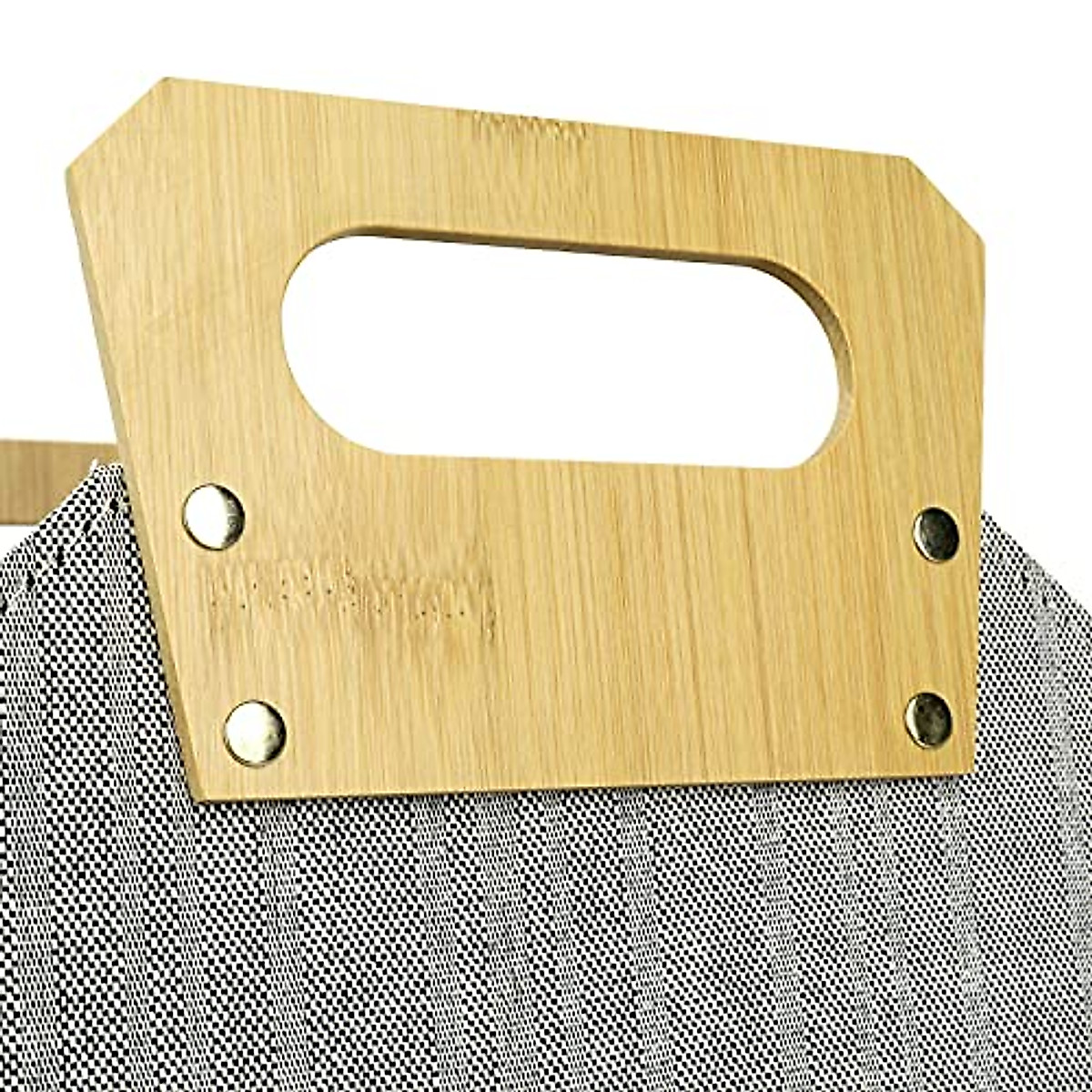 LA JOLIE MUSE Mid-Century Modern Storage Basket Set of 3 Lidded & Modern Magazine Basket with Bamboo Handles