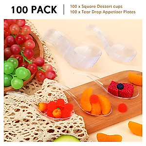 400 Pieces Tasting Mini Spoons Disposable Mini Dessert Spoons Appetizer Spoons Plastic Asian Soup Spoons Bulk Clear Serving Spoons for Desserts, Sushi, Dipping Sauces, Ice Cream