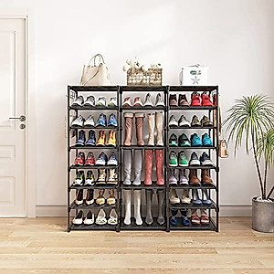 VIZUN 8 Tier Large Shoe Rack Organizer, 45-50 Pair Shoes Boots Storage, Metal Shoe Shelf Closet, Sturdy Heavy Duty Shoe Tower for Entryway Garage Living Room