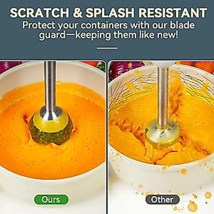 LINKChef 7 in 1 Immersion Blender Scratch Resistant, 2 Titanium Steel Blades 800W Hand Blender, 20 Speed and Turbo Mode Stick Blender Immersion with Whisk, Milk Frother, Food Processor, Beaker