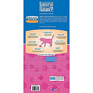 Natural Balance Original Ultra Chicken Meal & Salmon Meal Cat Food Whole Body Health Dry Food for Kittens to Adult Cats 15-lb. Bag
