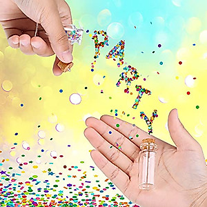 Sherli 45 Pieces Mini Glass Bottles with 50 Pieces Eye Screws and 3 Pieces Funnels Clear Small Wishing Jars with Cork Stoppers Tiny Cork Glass Bottles for DIY Art Crafts Party Home Decoration, 5 Sizes