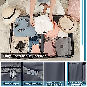 Lulusail Luggage Sets 3 Piece, Expandable(Only 28inch) ABS Durable Suitcase with Travel Bag, Clearance Carry On Luggage Suitcase Set with 360° Spinner Wheels for Women Men, Blue