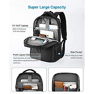 HOMIEE School Backpack 15.6 Inch Laptop Backpack Travel Backpack with USB Charging Port, Durable Water Resistant Backpack College School Bookbag Business Computer Backpack