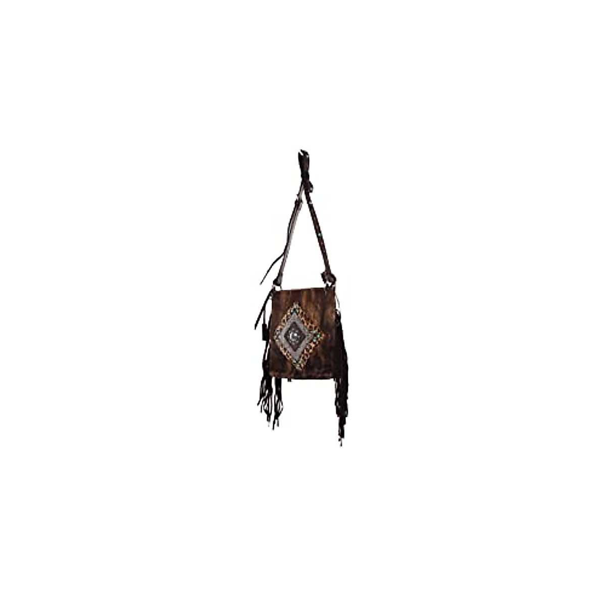 ARIAT Women's Nashville Calf Hair Brown Crossbody Bag