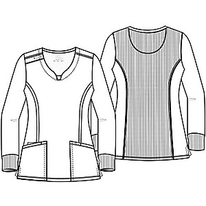 Infinity Long Sleeve Scrubs for Women, 4-Way Stretch Performance Fabric CK781A, L, Navy