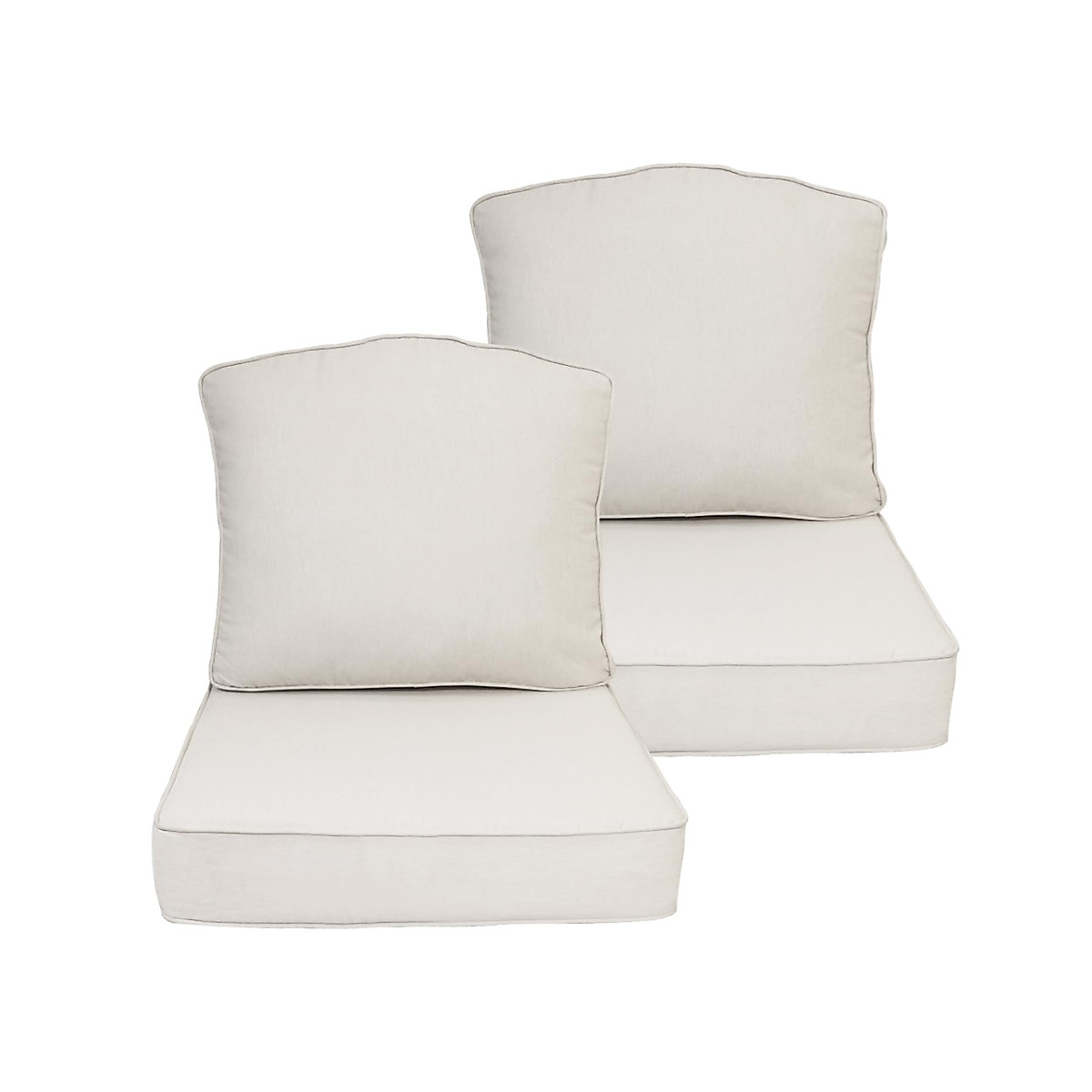 SunshineOutdoor in/Outdoor Almond Deep Seat Cushion 24x24x5.5 inch:with Removable Cover Deep Seat & Back Cushion for with Most Patio Furniture at homedepot(2 Set)