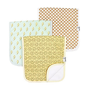 Baby Burp Cloth Large 21''x10'' Size Premium Absorbent Triple Layer 3-Pack Gift Set"Vance" by Copper Pearl