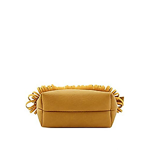 FashionPuzzle Small Fringe Crossbody Bag with Wrist Strap (Dark Mustard)