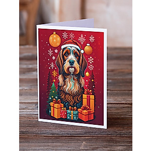 Caroline's Treasures DAC3136GCA7P Petit Basset Griffon Vendeen Holiday Christmas Greeting Cards Pack of 8 Blank Cards with Envelopes Whimsical A7 Size 5x7 Blank Note Cards
