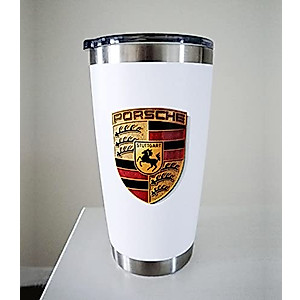 Porsche Crest Sticker Logo (65mm X 53mm) - GT3 RS 4.0/GT2 Style Porsche Emblem Logo Sticker Including Wipe (1)