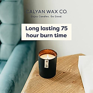 Calyan Wax Soy Wax Candle, Apples & Maple Bourbon Scented Candle for The Home | Premium Candle with Essential Oils | 10.2 oz 50 Hour Burn Time | Soy Candle in Black Jar, Gift for Men