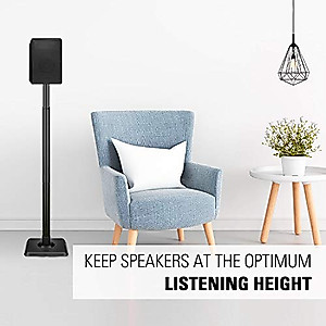 Mounting Dream Speaker Stands Height Adjustable for Satellite & Small Bookshelf Speakers, Set of 2 Floor Stand Mount for Bose Polk JBL Sony Yamaha and Others - 11LBS Capacity MD5402