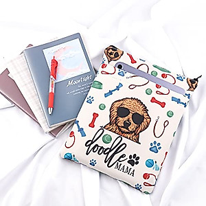 Doodle Mama Book Sleeve Golden Doodle Lovers Book Cover Doodle Owner Book Sack Pet Lovers Protector Sleeve Mothers Day Gift Waterproof with Zipper Book Pouch (DoddleMamaBS)