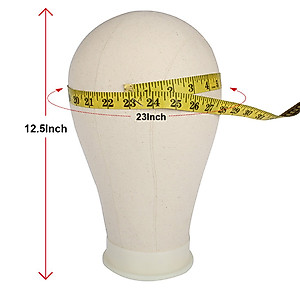 Leeven 21"-24" Canvas Wig Head Poly Manikin Head for Making Wigs Professional Mannequin Head with 20 Pcs T Pins and Clamp Stand 23 Inch