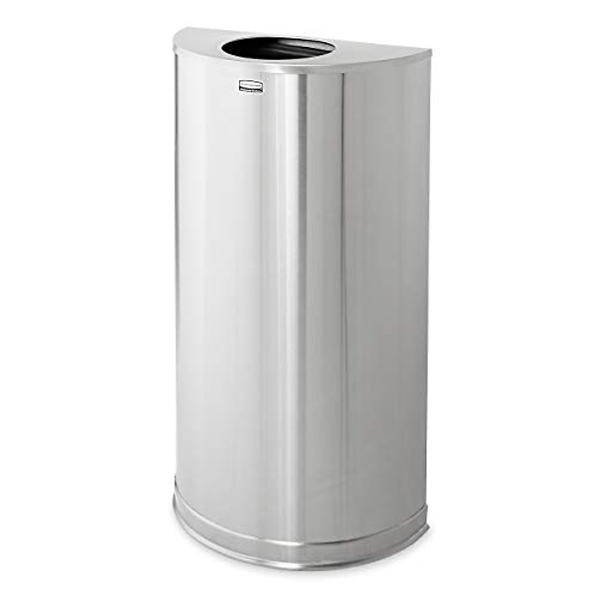 Rubbermaid Commercial Products Half Rounds Steel Trash Can, Open Top, 12 GAL, Stainless Steel, Indoor for Hotel Lobbies/Washrooms/Front of House Hospitality Areas