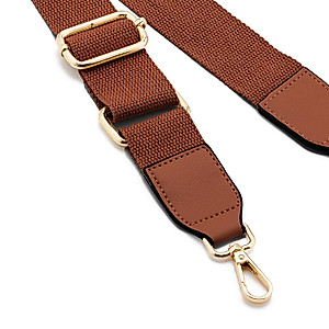 DEVPSISR Wide Shoulder Purse Strap Replacement Adjustable Belt Canvas Bag Crossbody Handbag (Leather Buckle-Coffee)