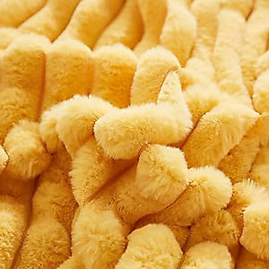 WERDIM Yellow Striped Body Pillow Cover 21x54 Long Body Pillow Case, Plush Fluffy Faux Fur Body Pillowcase Cover with Zipper, Soft Rectangular Pillow Cover for Pregnant Women Side Sleeper