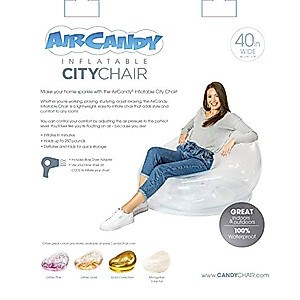 Air Candy Inflatable City Style Chairs Perfect for Indoors & Outdoors (Clear)