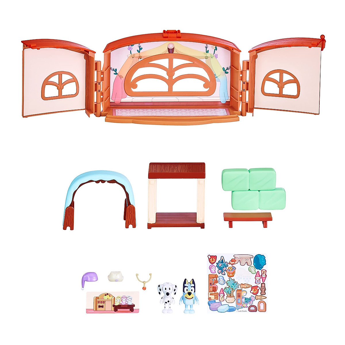 Bluey School Friends - Calypso's School Playset, 2.5-3" Chloe posable Figures & Playset