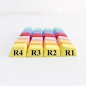 1 Pcs Blank Thick PBT Keycaps R1 R2 R3 R4 Single Switch OEM Height for Cherry MX RGB Gaming Mechanical Keyboard (R1, Yellow)