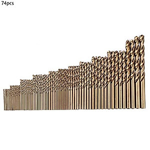 M35 Cobalt Drill Bit Set, 1.0-8.0mm 74pcs HSS-CO Twist Drill Bits High Speed Steel Metal Drill Bits for Hardened Metal, Cast Iron, Stainless Steel, Plastic and Wood