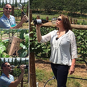 Guzzle Buddy 2GO Unbreakable Tritan Plastic Wine Bottle Glass, It Turns Your Bottle Into Your Glass, Liquid Therapy