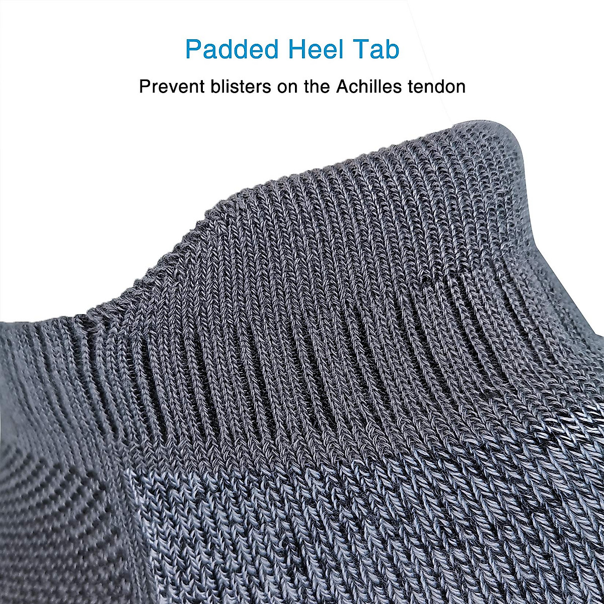 BERING Men's Athletic Cushioned Low Cut Ankle Running Socks, Dark Gray, Size 9-12, 6 Pack