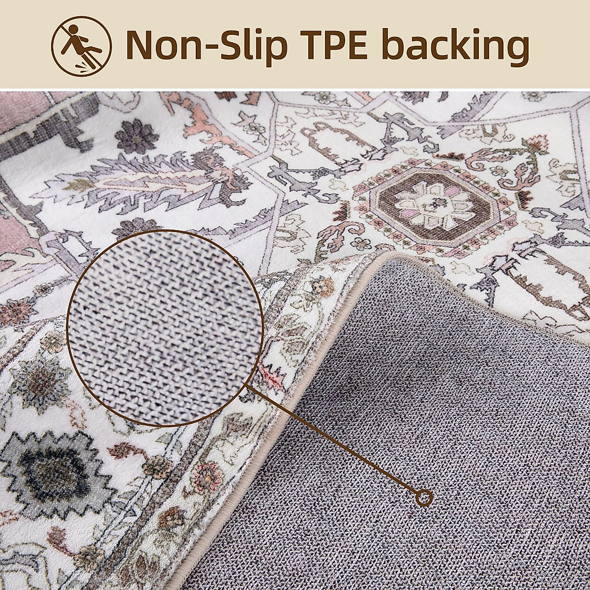 UMBFUN Outdoor Rug 2x3 Washable Pink Rug Non-Slip and Stain Resistant, Indoor Door Mat Small Boho Throw Rug As Home Decor for Bedroom Kitchen Bathroom Entryway