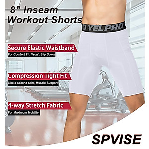 Compression Shorts Men 3 Pack, Dry Fit Compression Underwear Spandex Running Shorts Mens Workout Athletic Short Pocket
