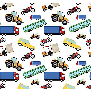 Transportation Party Gift Wrapping Paper - Folded Flat 30 x 20 Inch - 3 Sheets