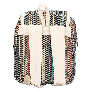 LONGING TO BUY Hemp Small Backpack, Hemp Backpack For Men & Women (Green Multi)