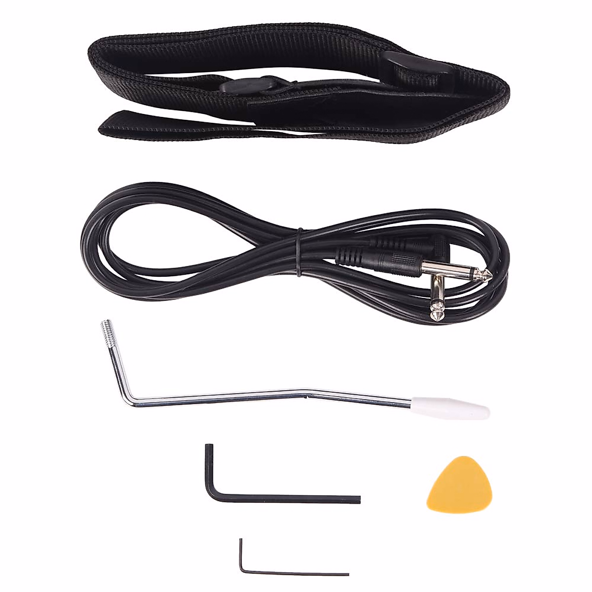 Vasitelan Electric Guitar 39" Complete Beginner Starter kit Full Size with 20w Amp,w/Strap,Bag,Guitar Amplifier,Power Wire,Plectrum,Tremolo Bar (White)