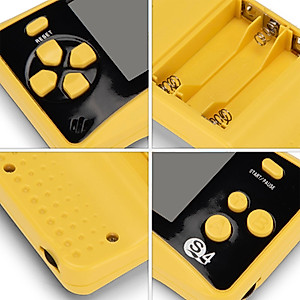 X-JOYKIDS Retro Handheld Games for Kids Built in 182 Classic Old Style Electronic Game 2.5'' Screen AV Output No WiFi Needed Portable Video Player Children Travel Holiday Entertain(Yellow)